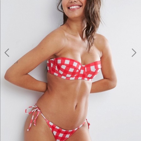 ASOS | Swim | Asos Red Gingham Bikini Set | Poshmark